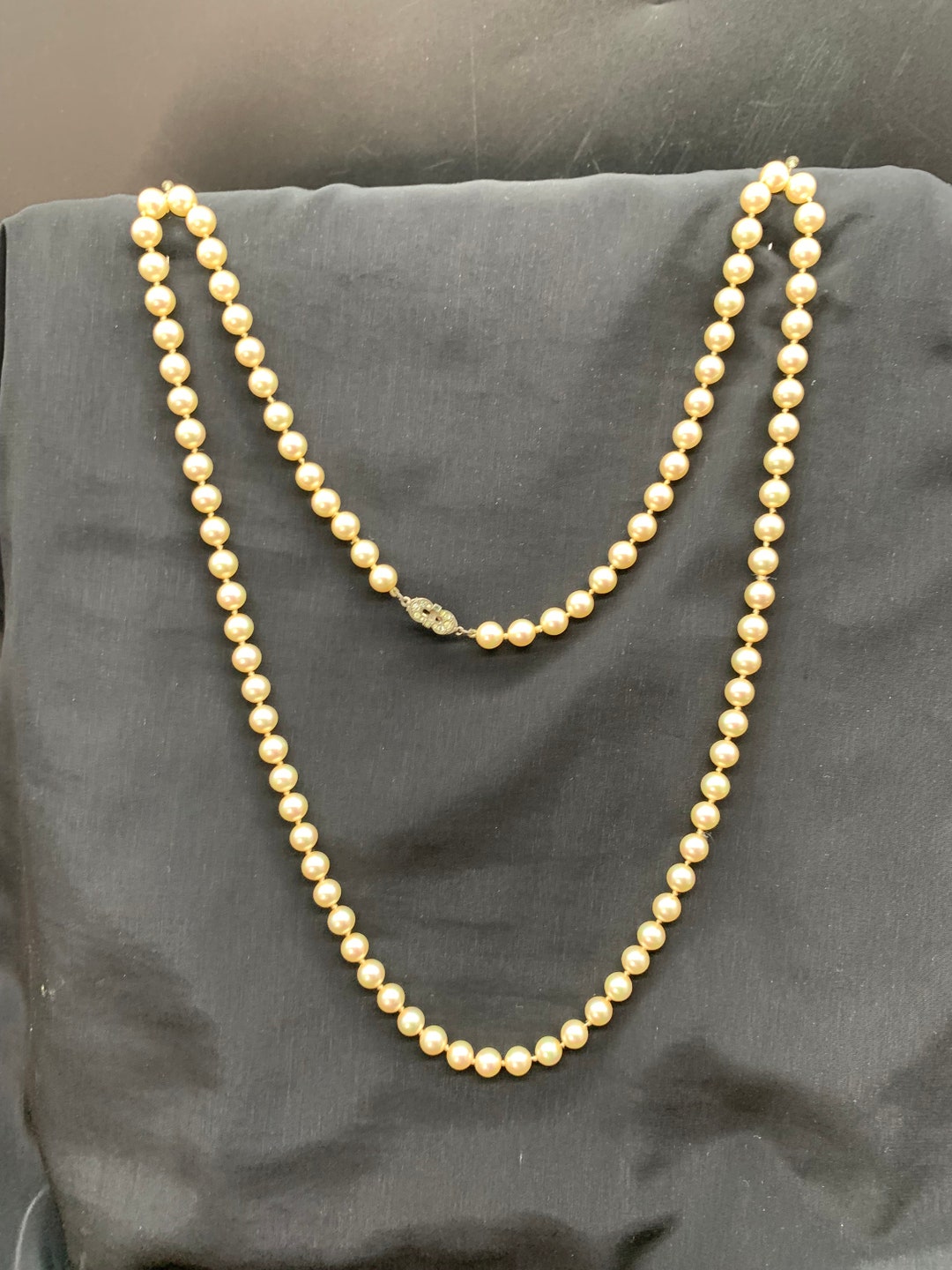 Vintage 32” Majorca Pearl Necklace Sterling 800 Clasp - Etsy
