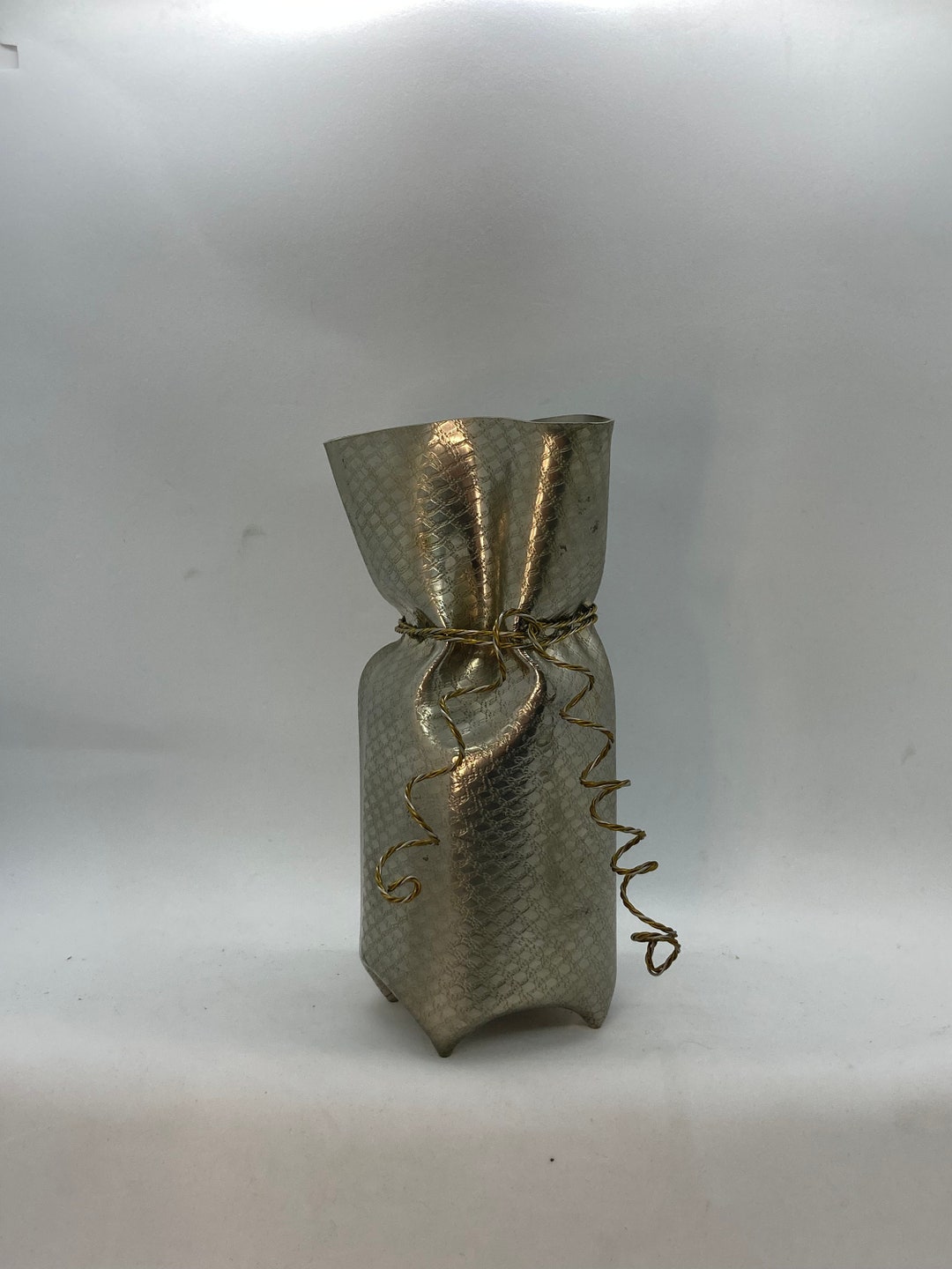 Pewter bag Vase Pewter Atelier B. Chaudron Art Studio Quebec - Etsy