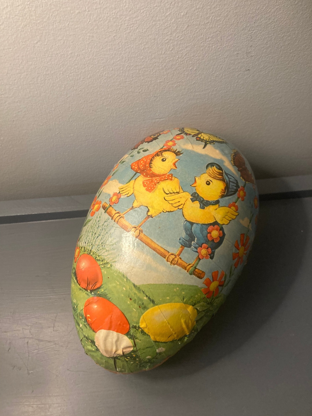 Large Vintage German Paper Mache Easter Eggs Candy Container 1950 - Etsy