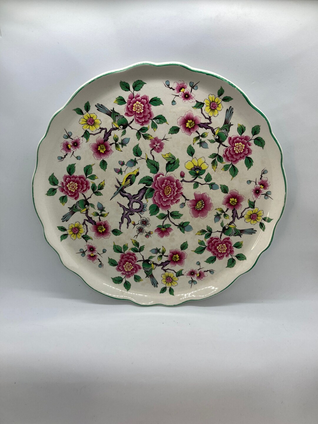 1940s Old Foley Cake Plate Chinese Roses Fine English China Vintage - Etsy