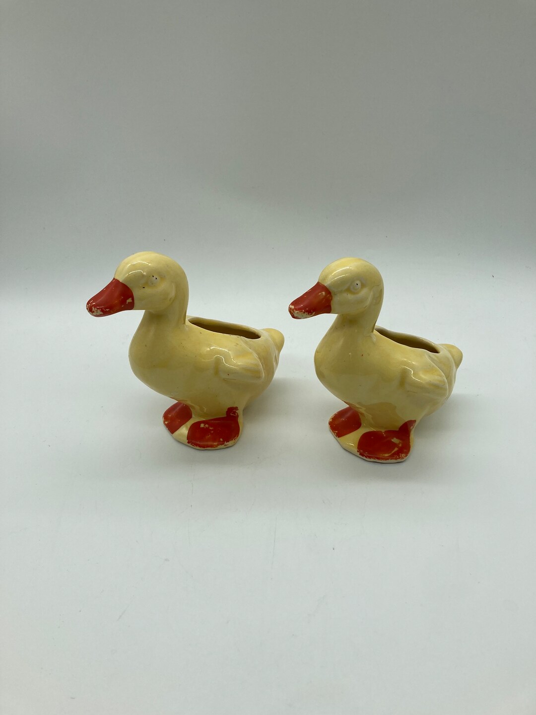 Pair of Yellow Pottery Ducks Planters Circa 1930s Set of 2 - Etsy