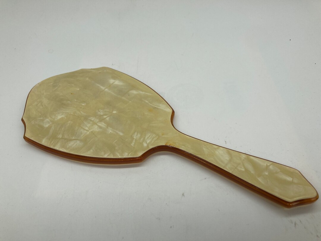 Vintage 1920s Ladies Vanity Table Mirror Handheld Lucite/celluloid ...