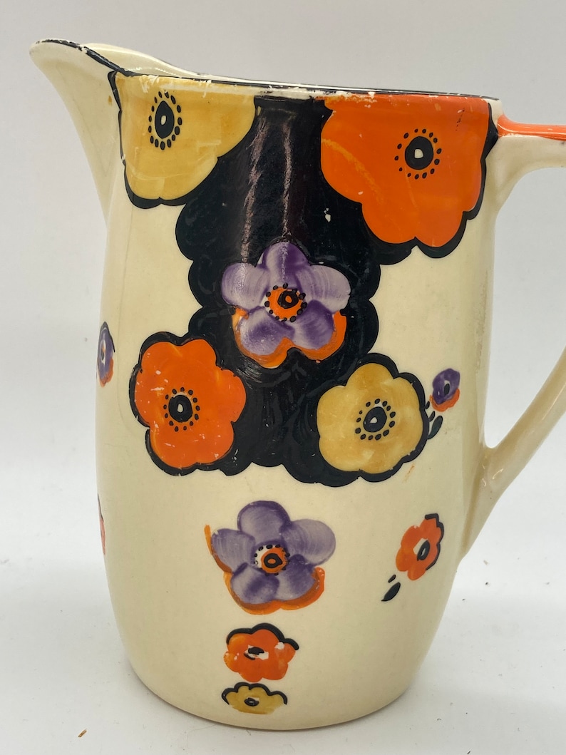 Myott & Sons Art Deco Sample Pitcher Hand Painted Rare - Etsy