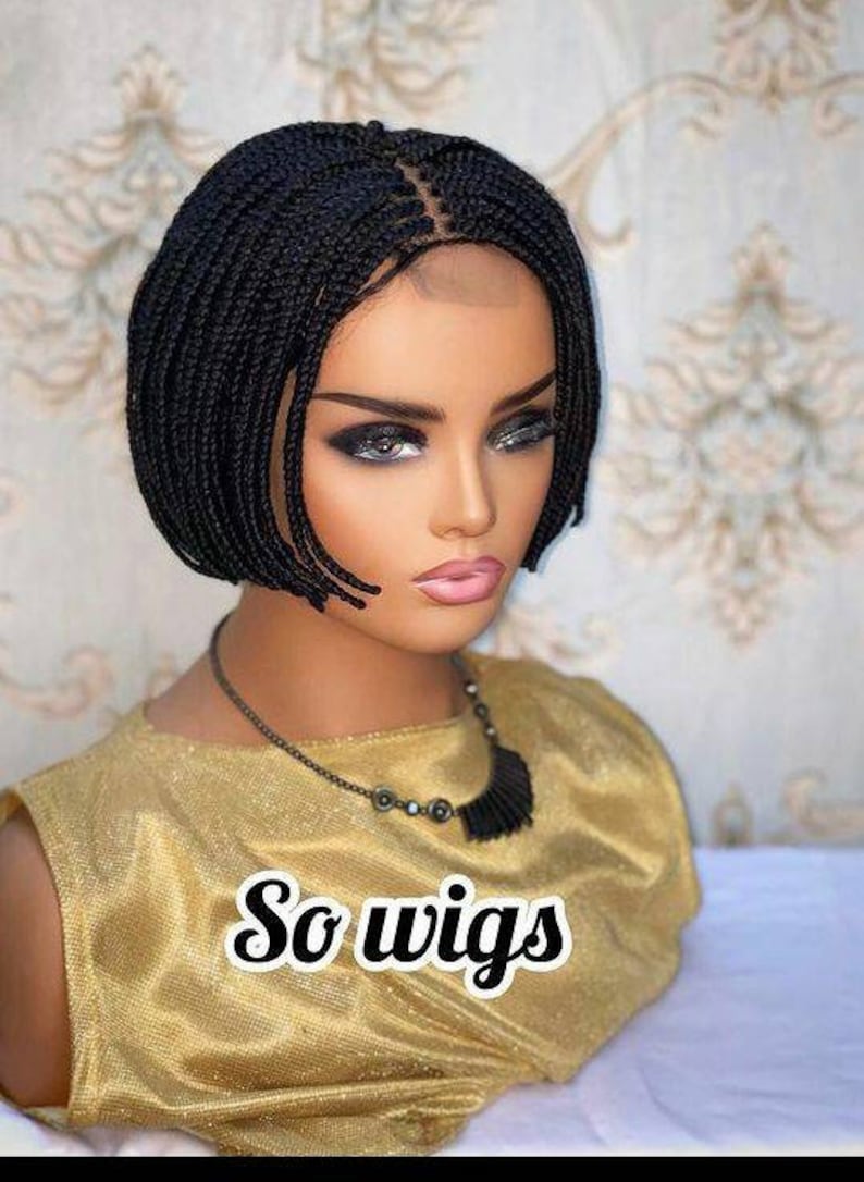 Ready to Ship Bob Braid Wig for Black Women Human Hair Wig Closure ...