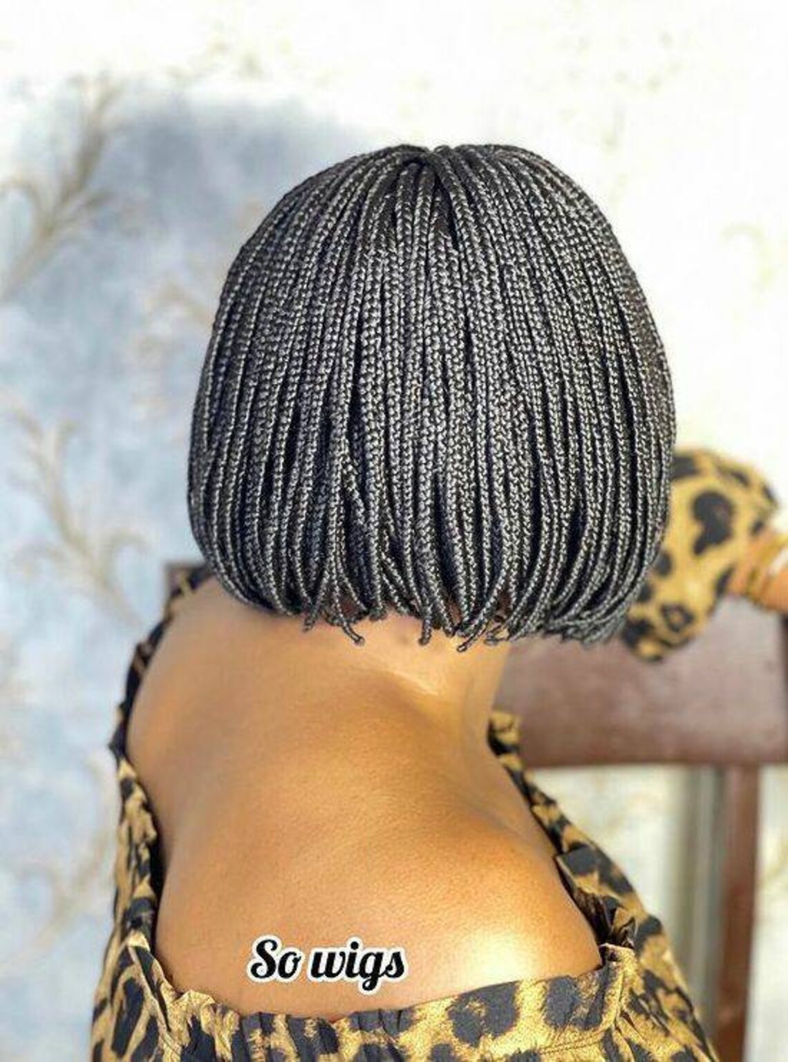 Ready to Ship Bob Braid Wig for Black Women Human Hair Wig Closure ...