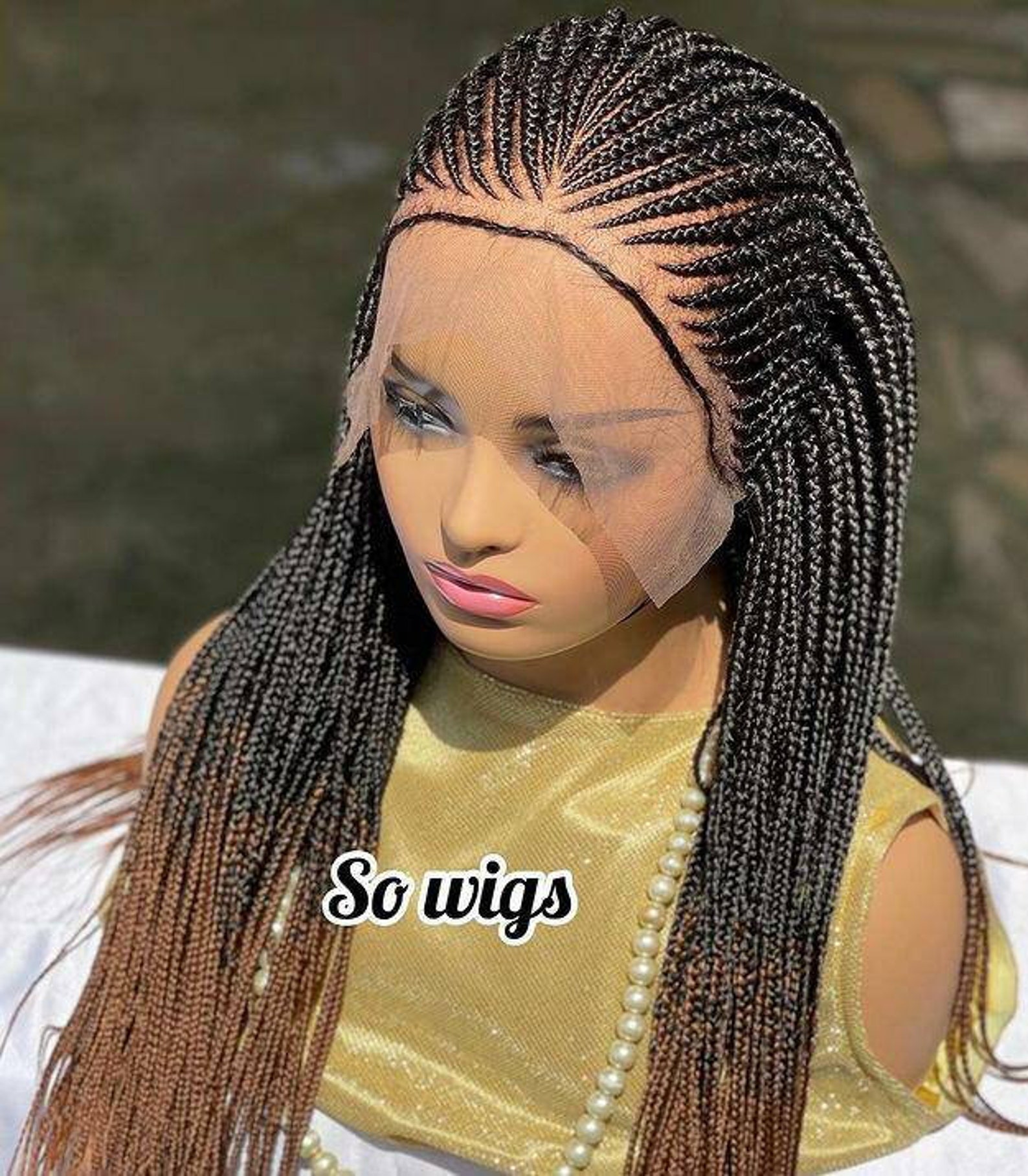 Ready to Ship Bob Cornrow Braid Wig for Black Women Human Hair - Etsy