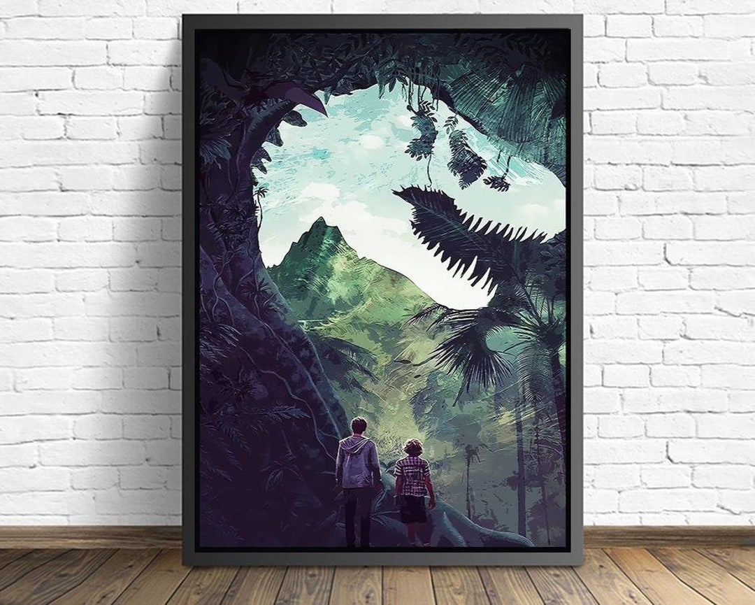 Jurassic World Movie Poster Wall Art Canvas Painting Living Room Home ...
