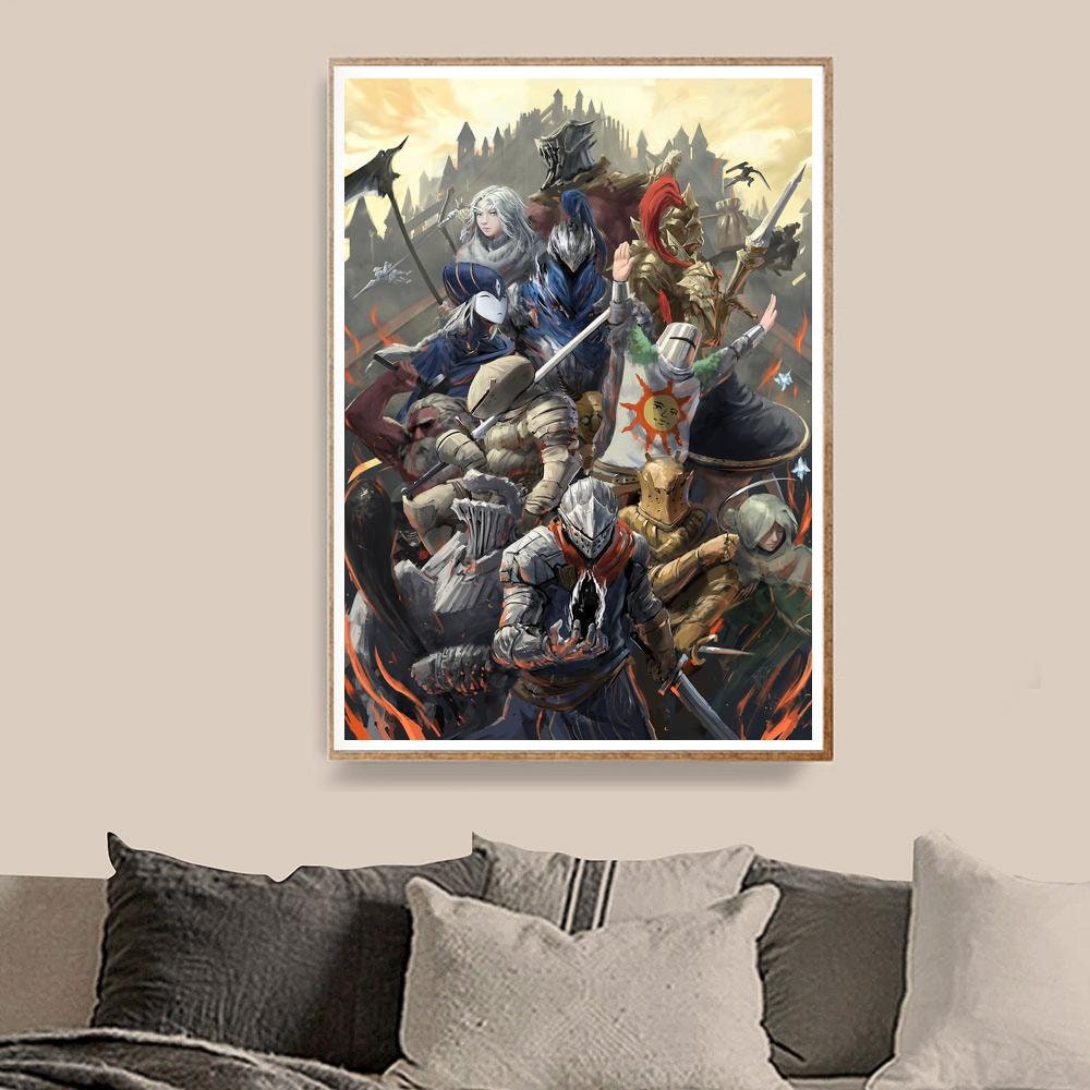 Dark Souls Game Poster Wall Art Canvas Painting Living Room Home Decor ...