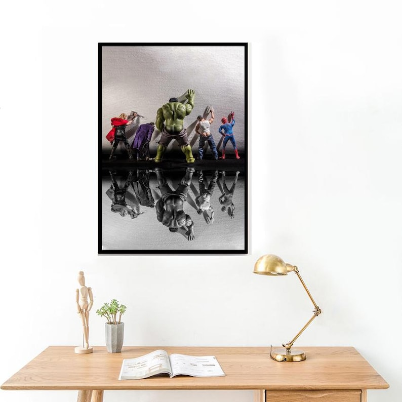 Avengers Superhero WC Hulk Funny Poster Wall Art Canvas - Etsy