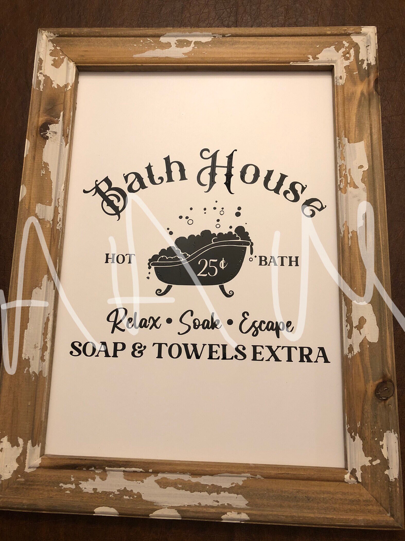 Bath House Sign With Distressed Frame - Etsy
