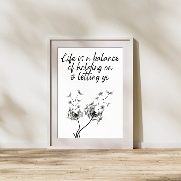 Life is a Balance of Holding on and Letting Go - Etsy