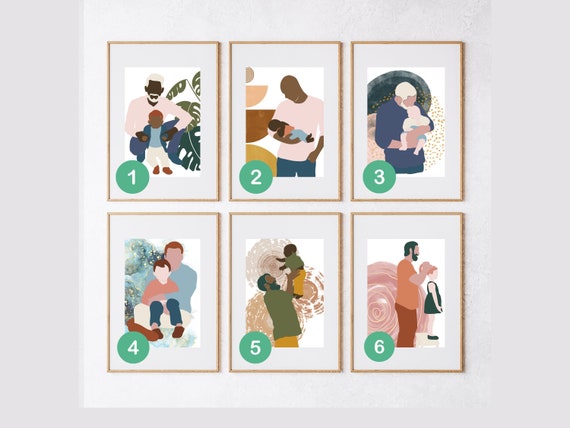 Father & Child Abstract Art Father's Day Gift for Dads - Etsy