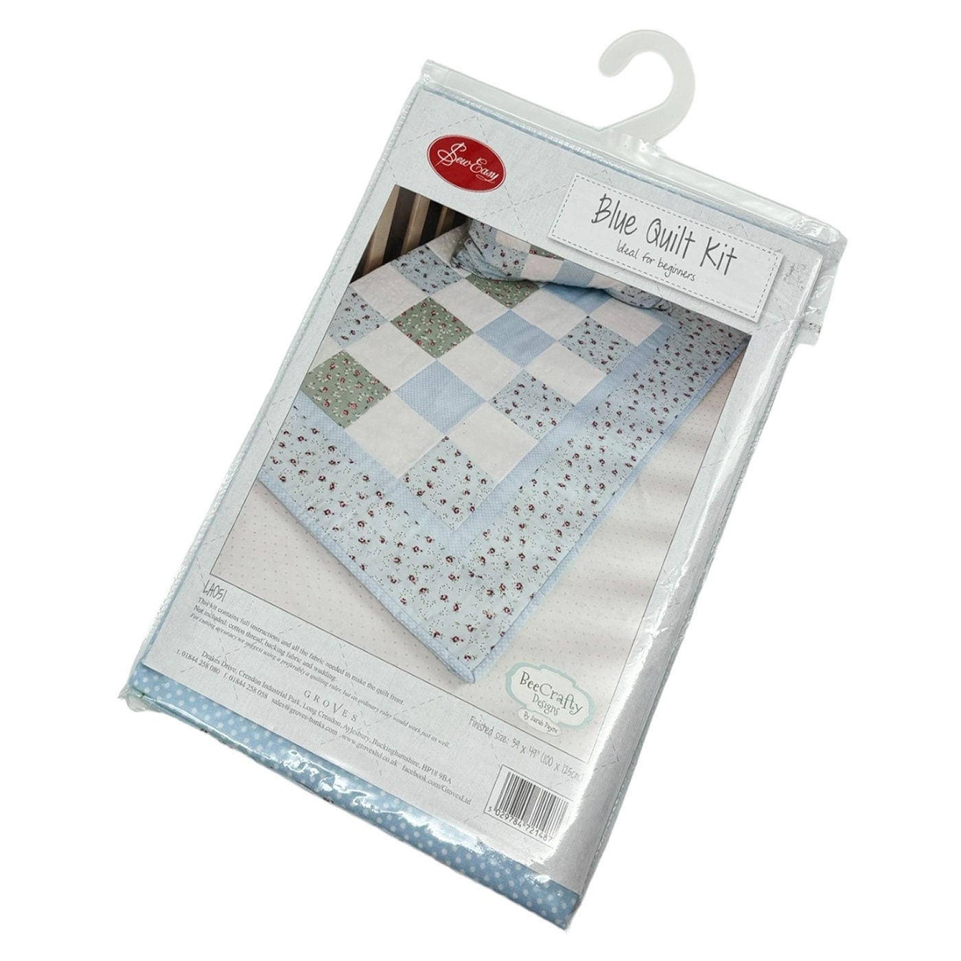 Sew Easy DIY Blue Patchwork Quilt Kit by Bee Crafty Designs by Sarah Payne - All Fabric Needed ...