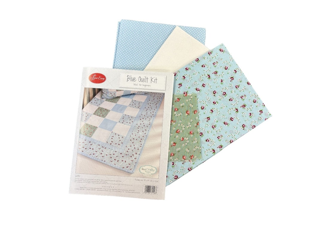 Sew Easy DIY Blue Patchwork Quilt Kit by Bee Crafty Designs by Sarah Payne - All Fabric Needed ...