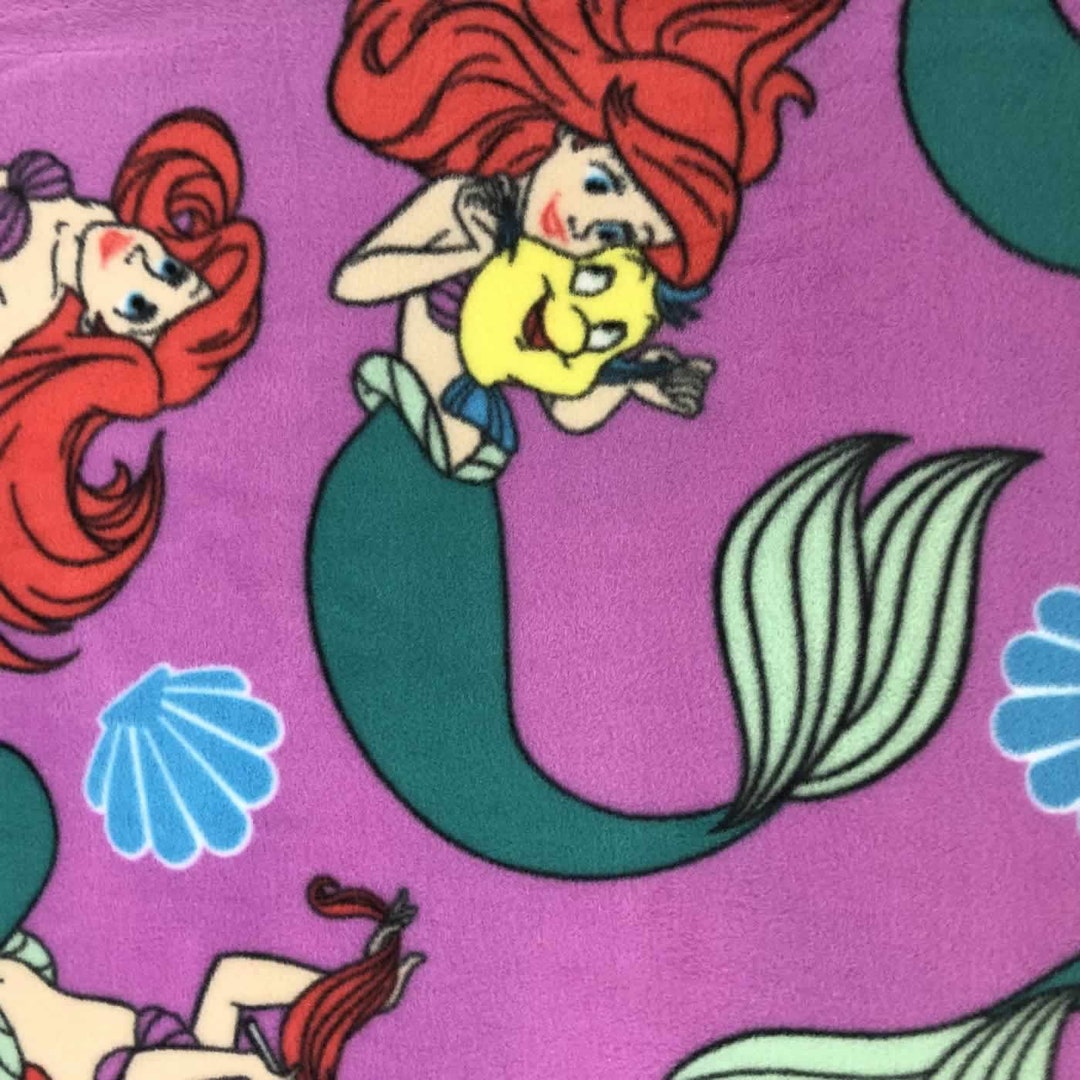 Disney's the Little Mermaid Print Fleece Fabric - Licensed Disney Print ...