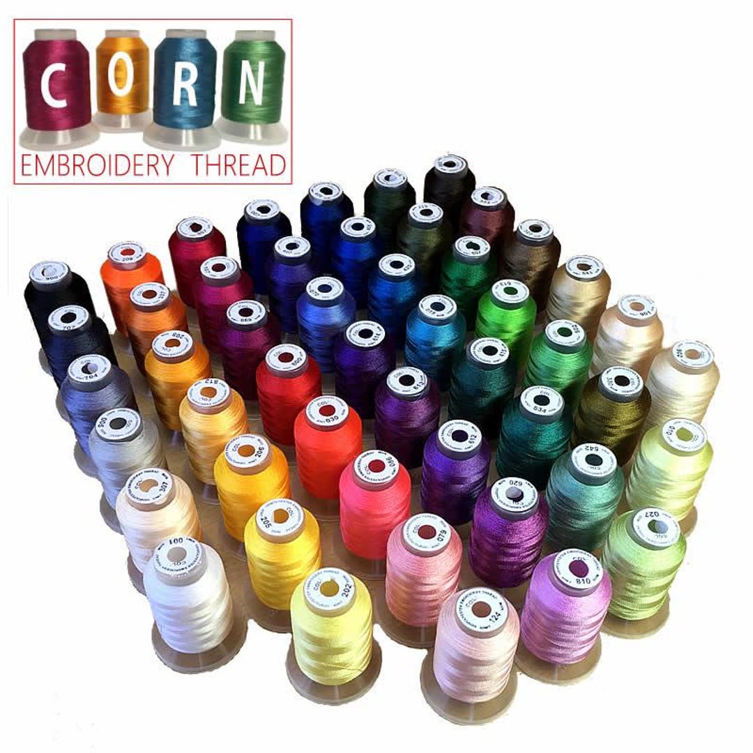 50 Set of CORN Machine Embroidery Polyester Mini Cones – 500m Each ...