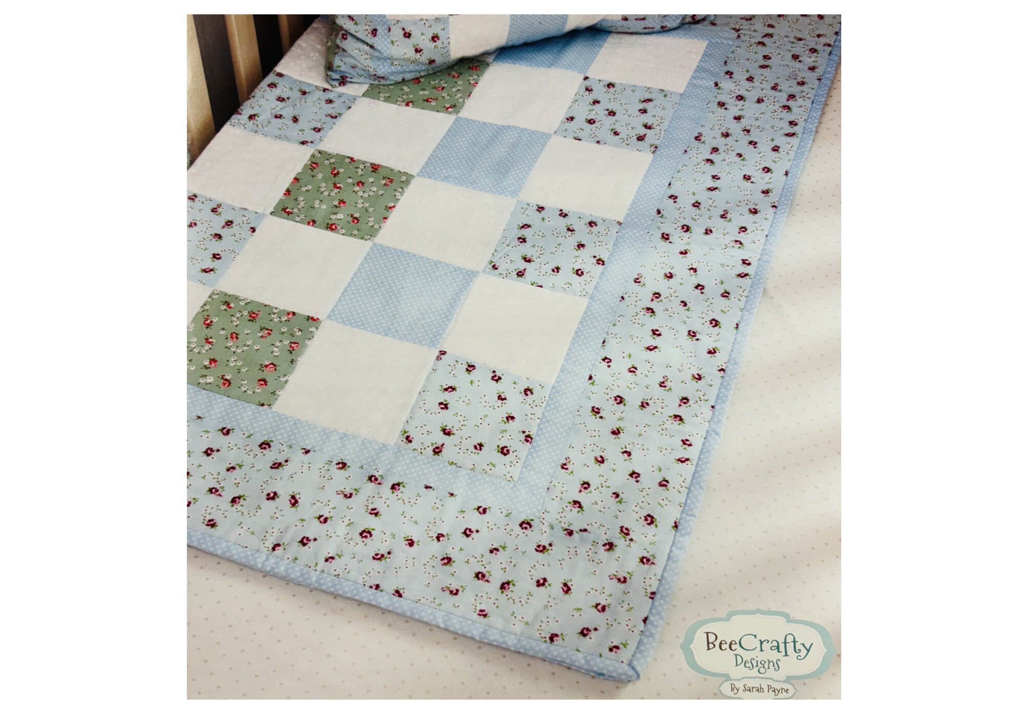 Sew Easy DIY Blue Patchwork Quilt Kit by Bee Crafty Designs by Sarah Payne - All Fabric Needed ...