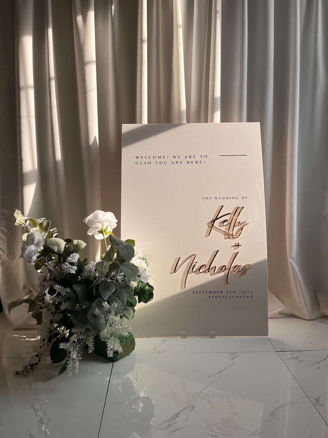 White Acrylic Wedding Welcome Sign | Acrylic Welcome Sign | Wedding ...