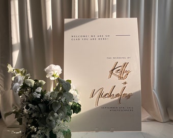 White Acrylic Wedding Welcome Sign Acrylic Welcome Sign Wedding Signage ...