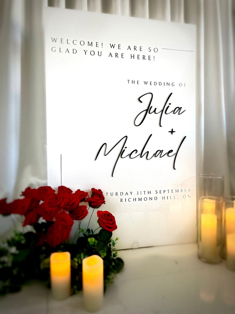 White Acrylic Wedding Welcome Sign Acrylic Welcome Sign - Etsy