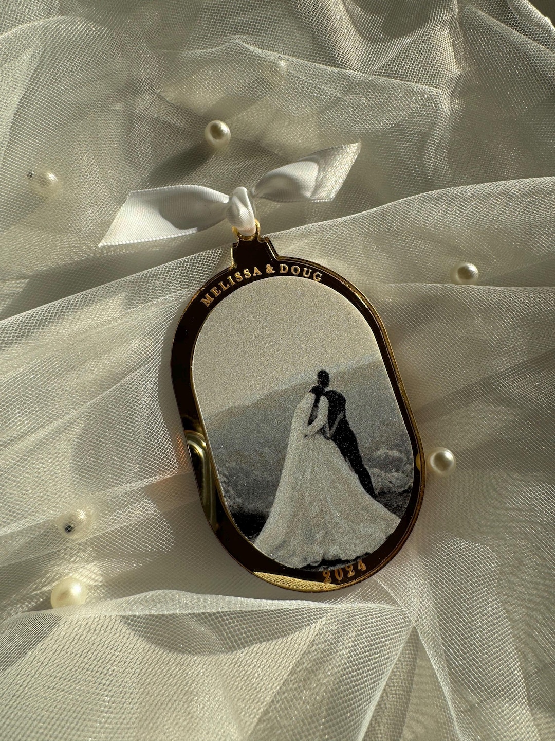 First Christmas Married Ornament – Custom Photo Wedding Ornament ...