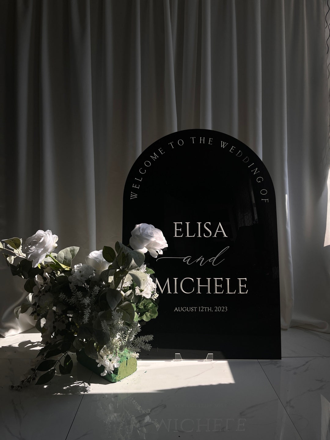 Wedding Sign Arch Acrylic Wedding Welcome Sign With 3D Acrylic Name ...