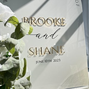 White Wedding Sign - Arch Acrylic Wedding Welcome Sign With 3D Acrylic ...