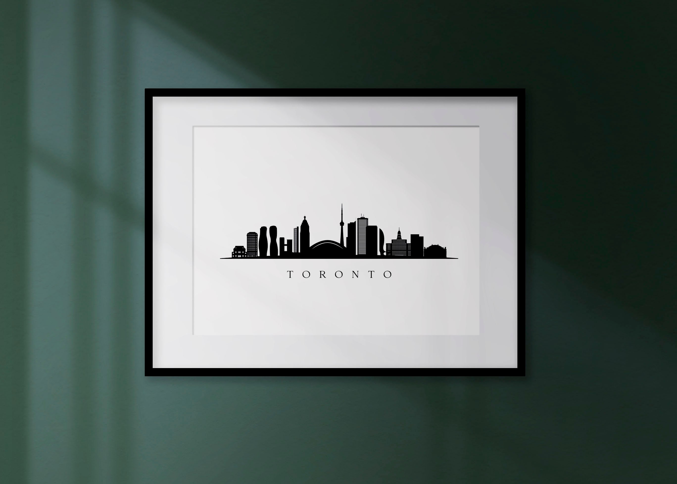 Toronto Skyline Print. Toronto Canada Black Silhouette. Digital Print ...
