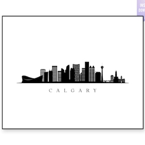 Calgary Skyline Print. Calgary Black Silhouette. Digital Print. Calgary ...