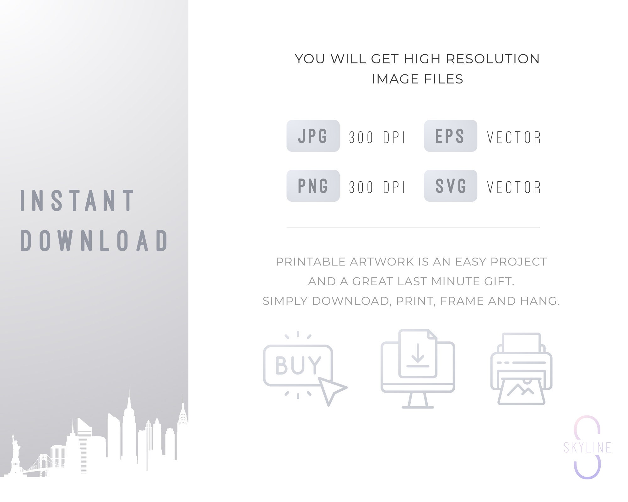 Twin Cities Skyline Print. Twin Cities MN Black Silhouette. Digital ...