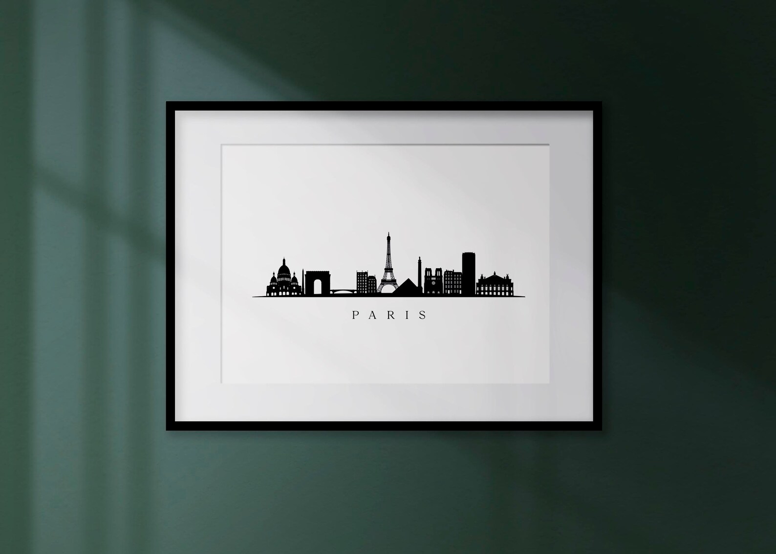Paris Skyline Print. Paris France Black Silhouette. Digital Print ...