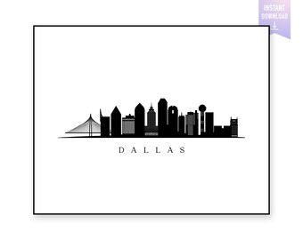 Dallas Skyline Silhouette Svg - Etsy