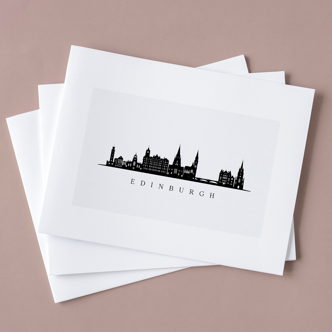 Edinburgh Skyline Print. Edinburgh Scotland Black Silhouette. Digital ...