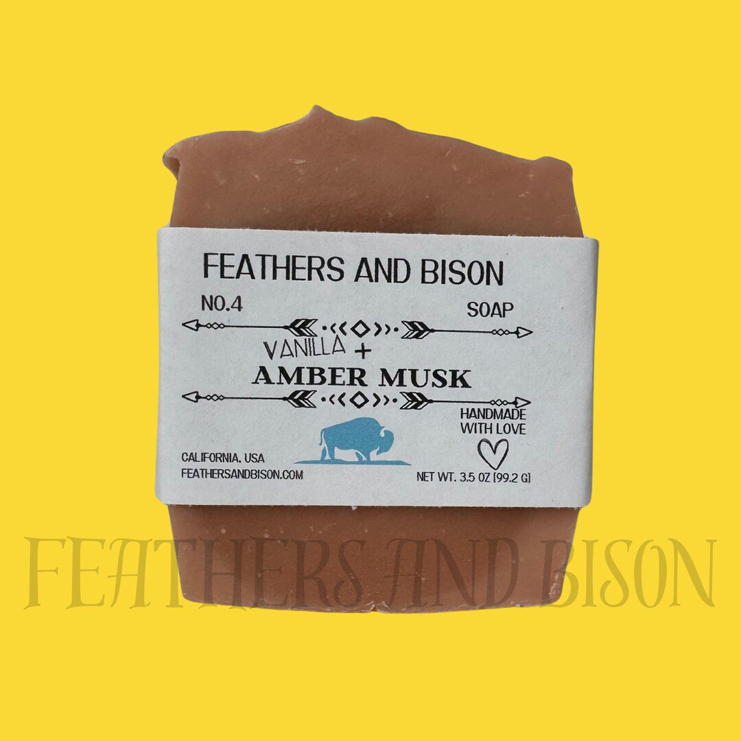 4 Vanilla and Amber Musk Natural Homemade Soap - Etsy