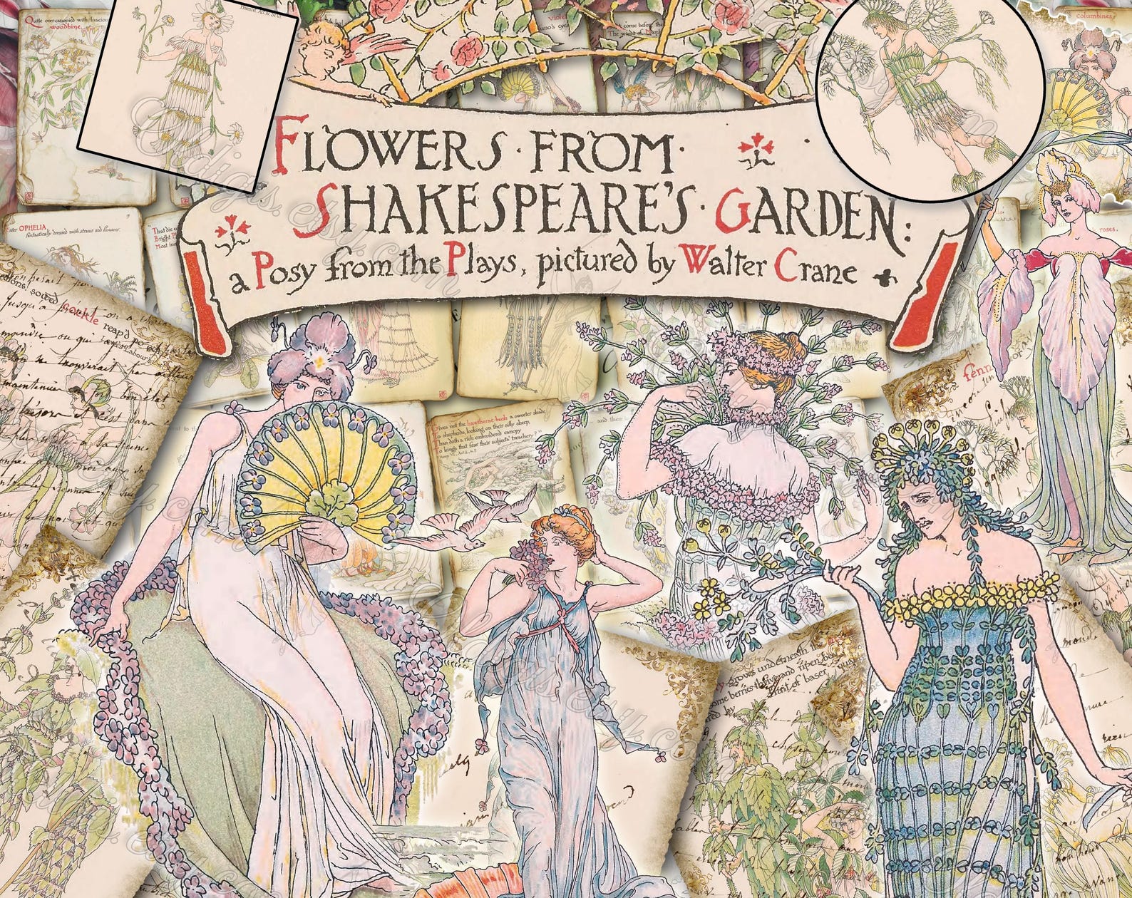 Flowers From Shakespeare's Garden - Set of 40 Pictures on 450 Cards in ...
