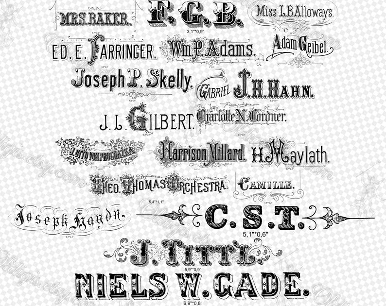 PNG DECORATED NAMES #3 Set of 149 Files in Png Format With Transparent ...