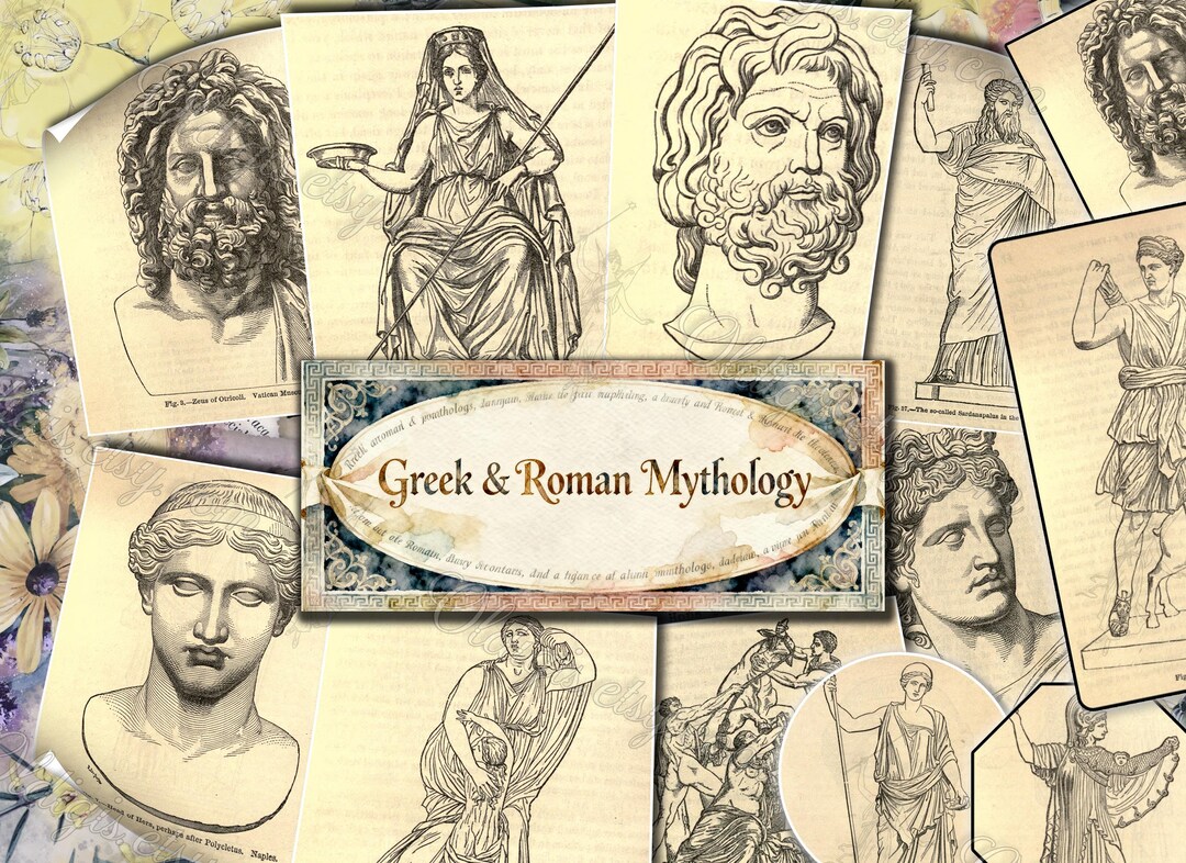 Greek and Roman Mythology Digital Papers, Vintage Engravings of ...