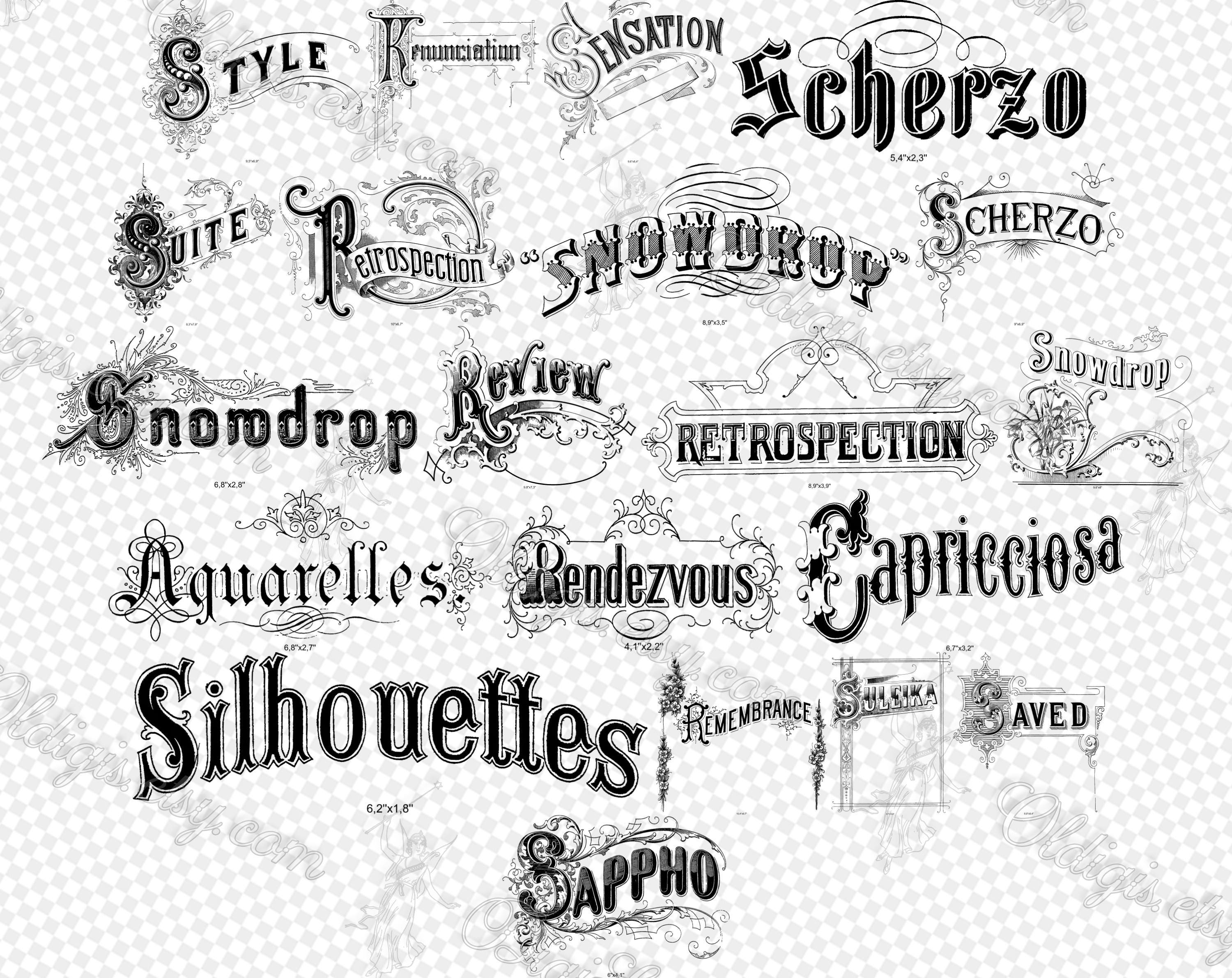 PNG DECORATED WORDS #5 Set of 93 Files in Png Format Telegraph ...