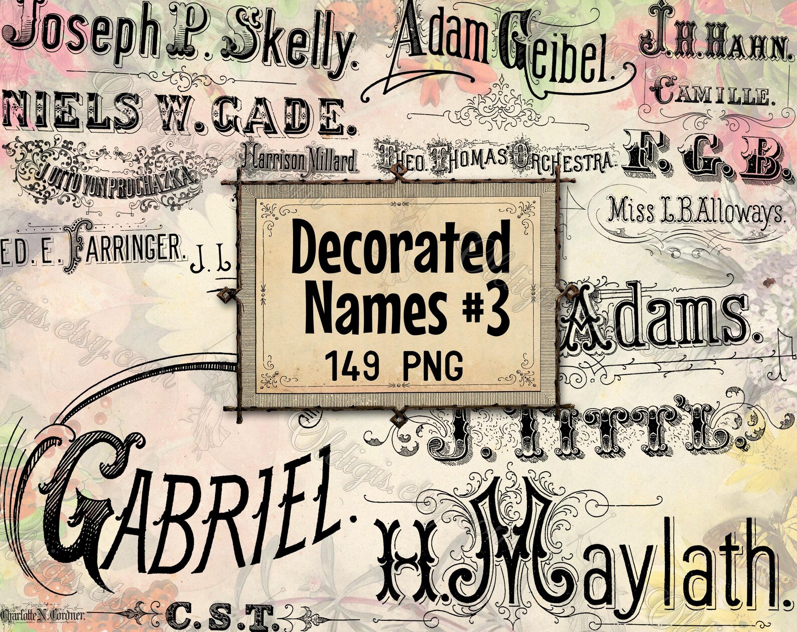 PNG DECORATED NAMES #3 Set of 149 Files in Png Format With Transparent ...