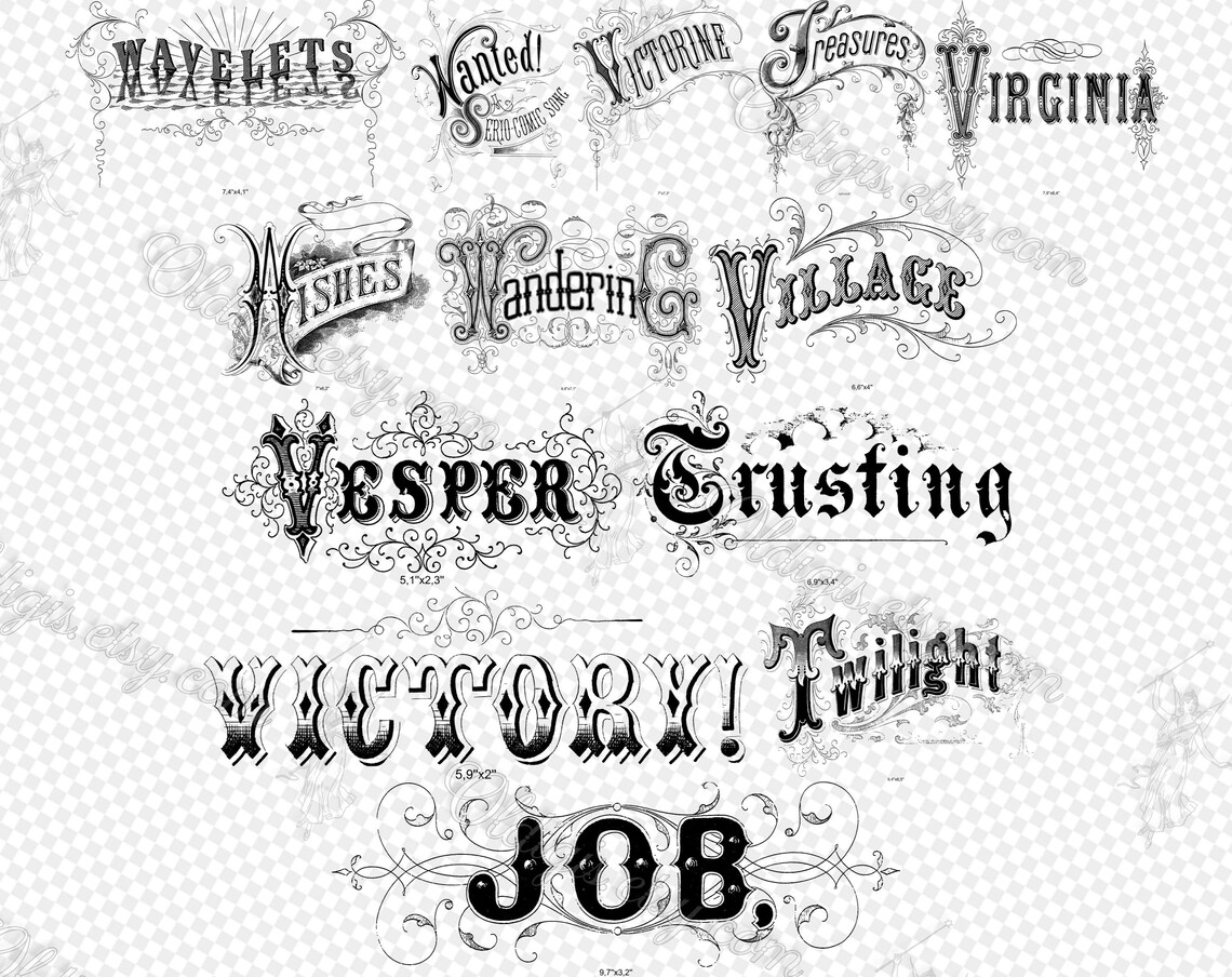 PNG DECORATED WORDS #5 Set of 93 Files in Png Format Telegraph ...