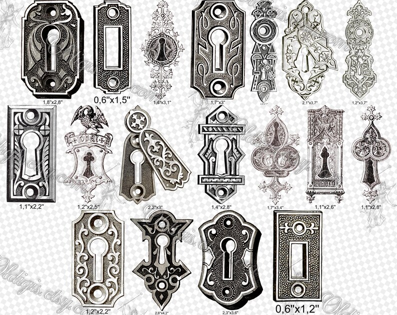 PNG DOORS KEYHOLES Set of 18 Files in Png Format With Transparent ...