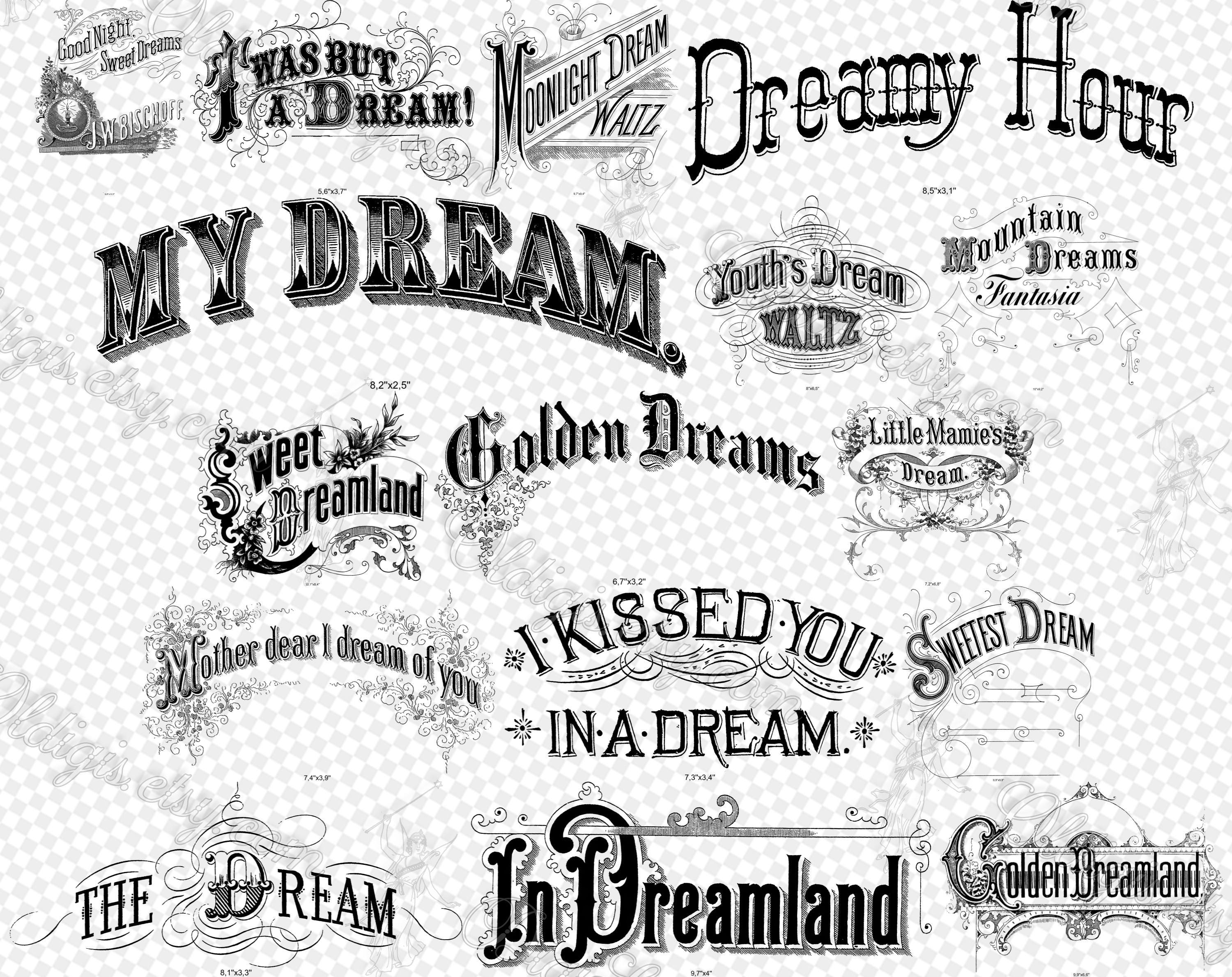 PNG DREAM WORDS Set of 56 Files in Png Format With Transparent ...