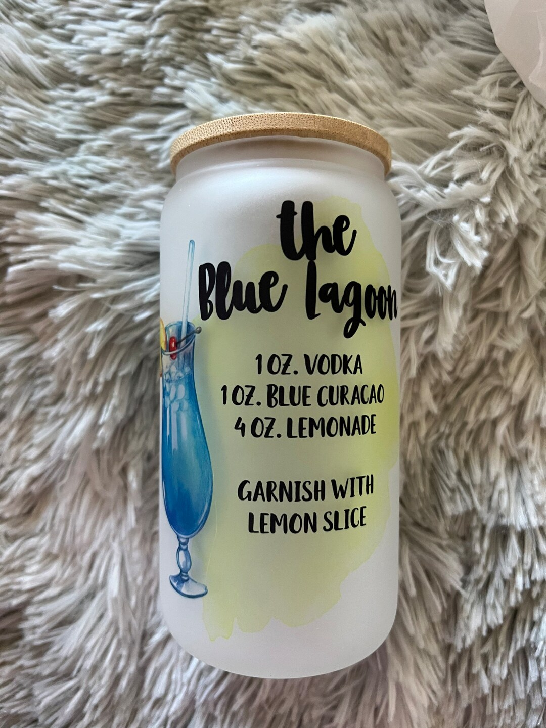 The Blue Lagoon Glass Can - Etsy