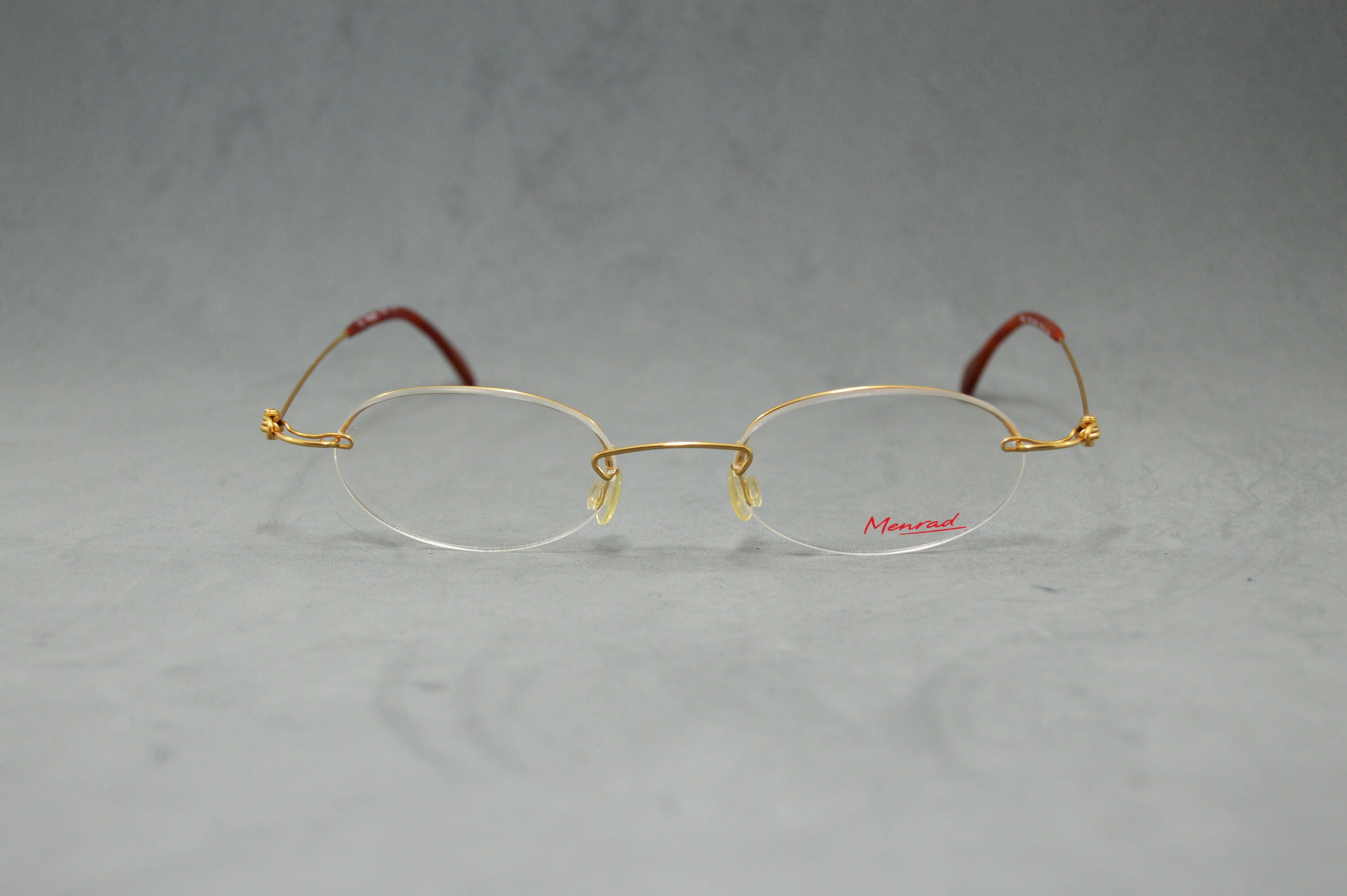 Vintage Rimless Eyeglasses MENRAD by FMG NOS Unworn Classic Rounded ...