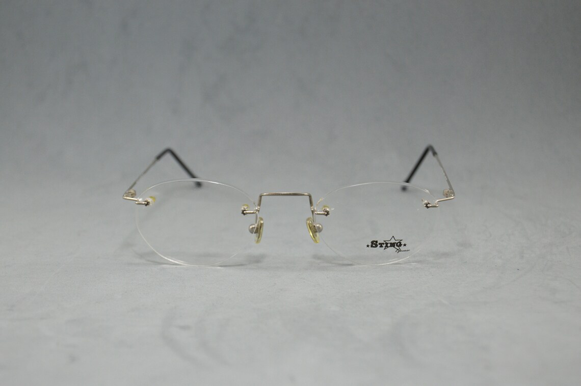 Vintage Rimless Eyeglasses STING NOS Unworn Classic Round Unisex Man ...