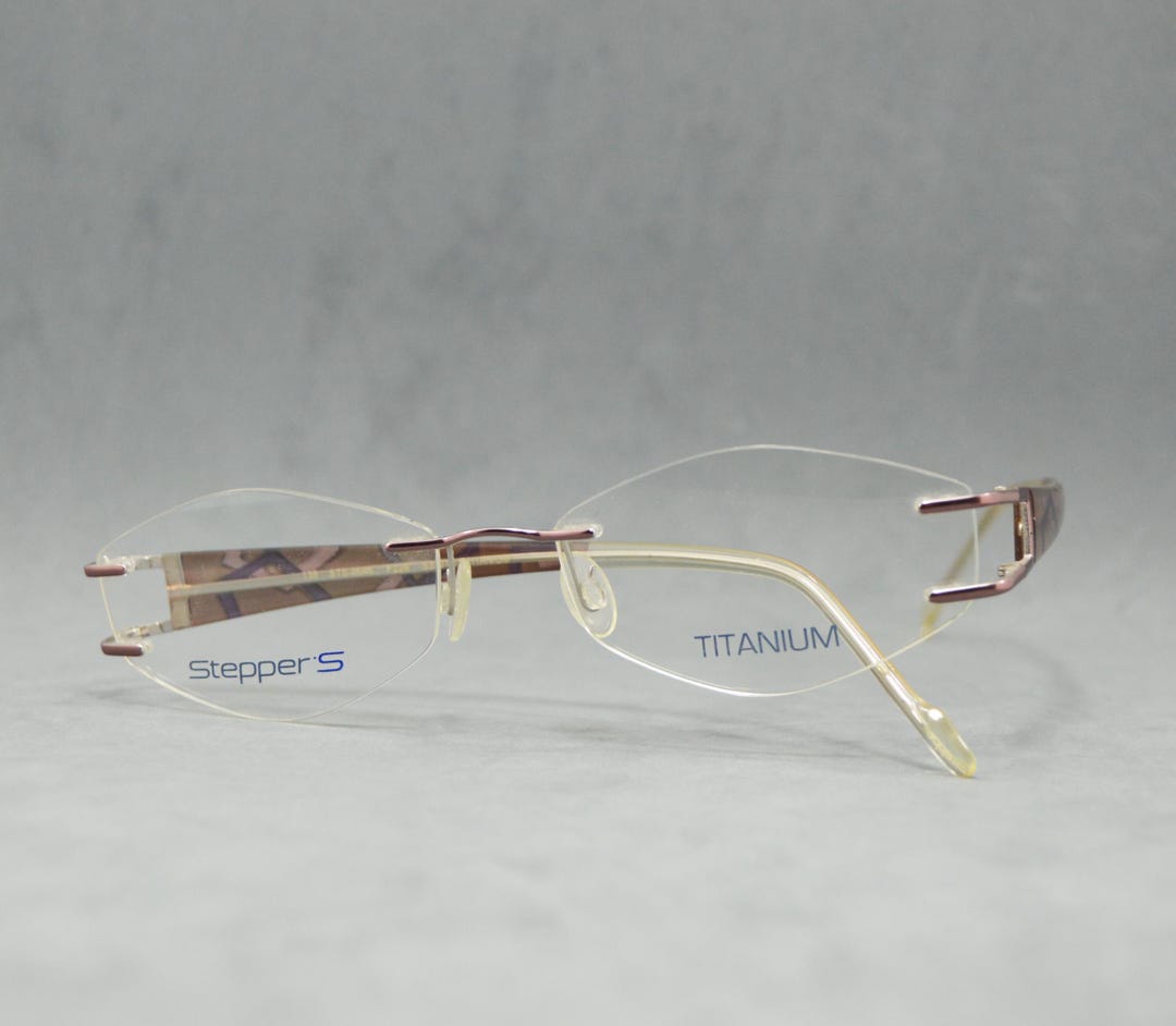 Top Titanium Vintage Rimless Eyeglasses STEPPER 8646 F228 NOS. Unworn ...