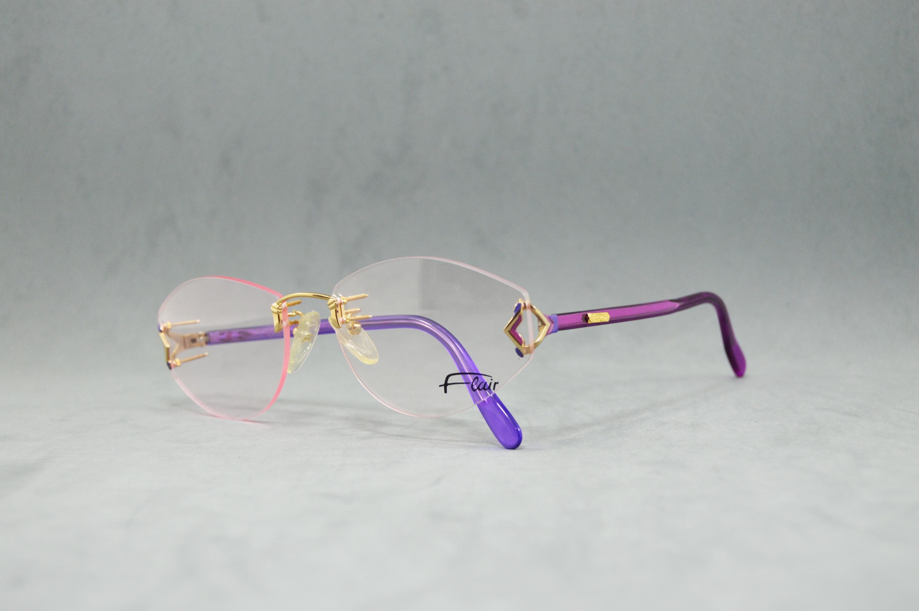 Top Vintage Rimless Eyeglasses FLAIR Fantasy NOS Oval Butterfly Elegant Classic Woman Eyewear ...
