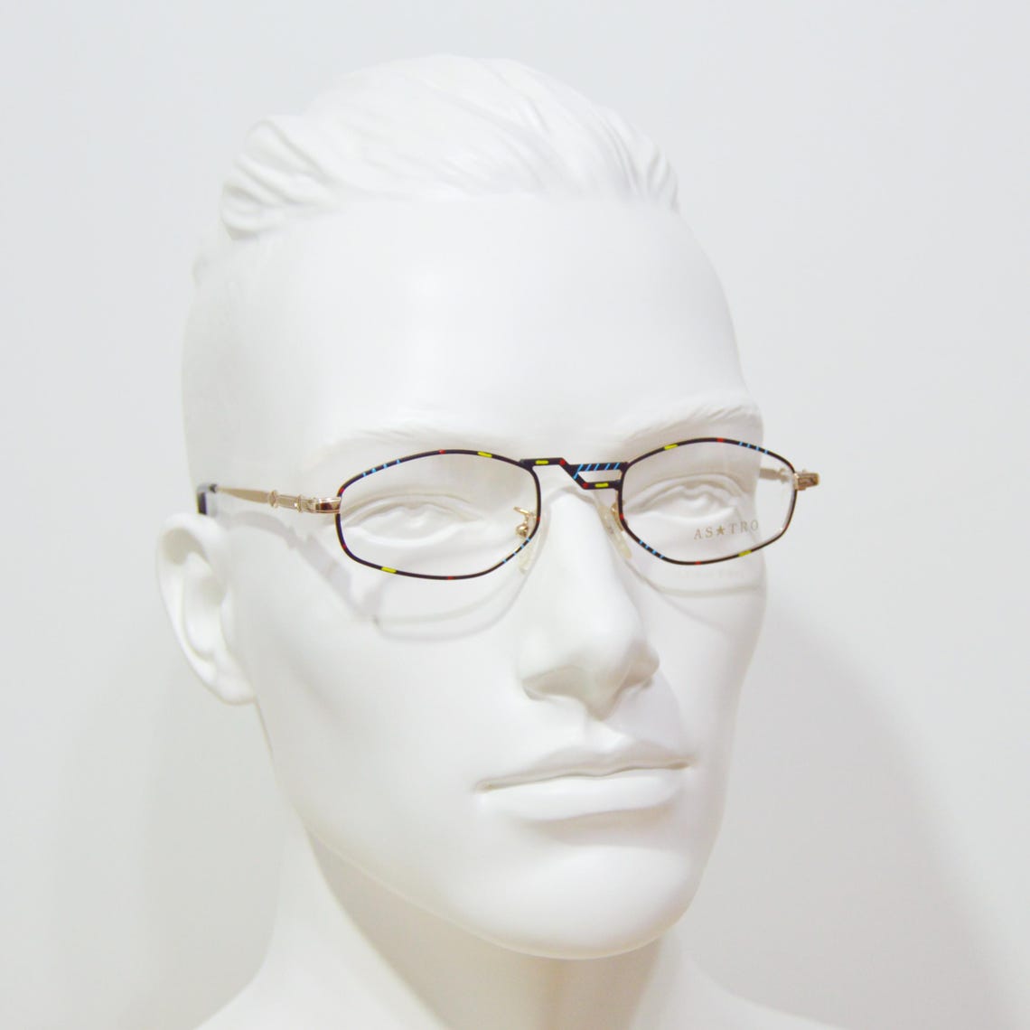 Vintage Metal Eyeglasses ASTRO Line ELITE 5052 Italy Fantasy Narrow ...