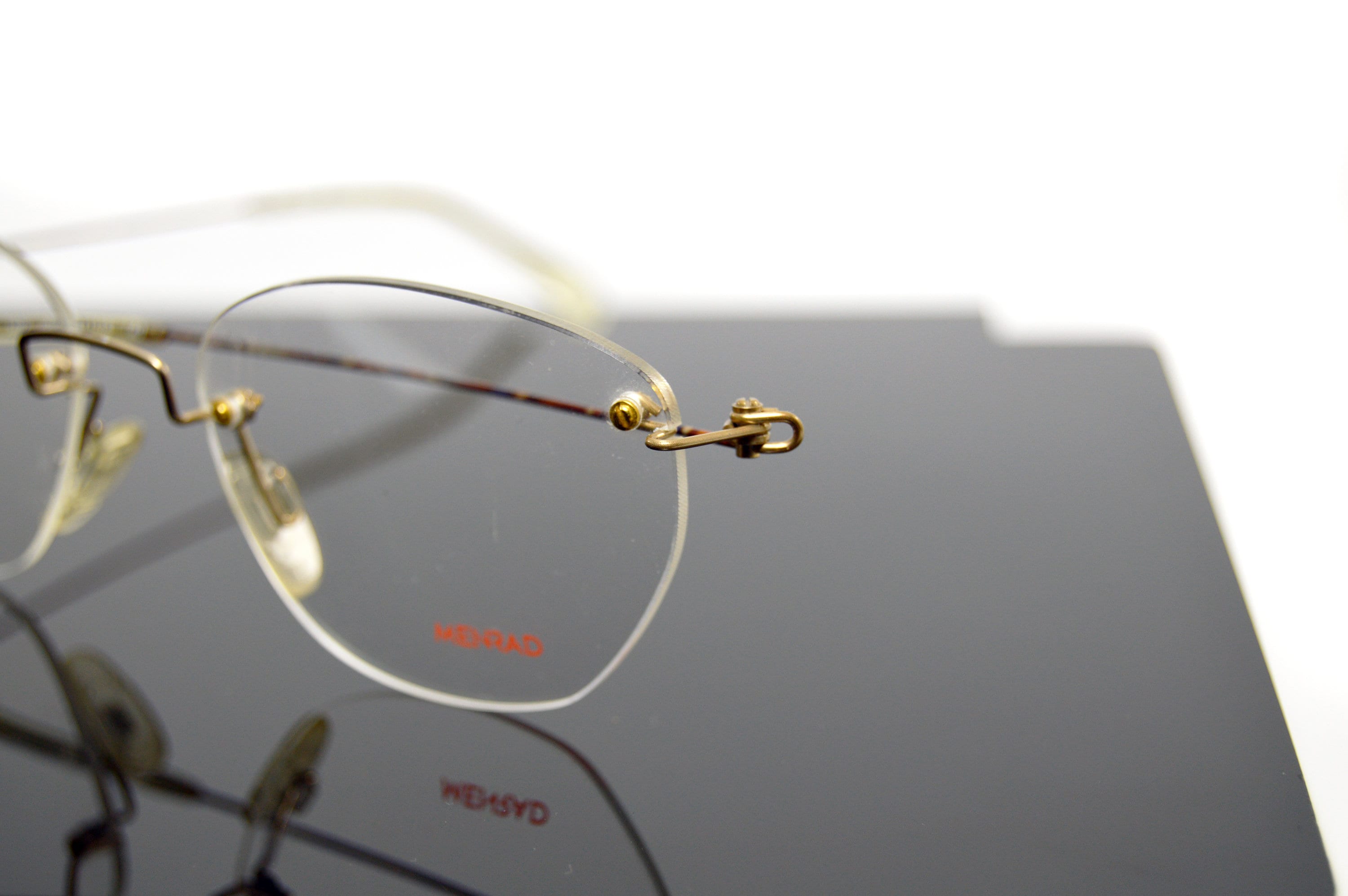 Vintage Eyeglasses MENRAD by FMG NOS Unworn Vgt Classic Square Rimless ...