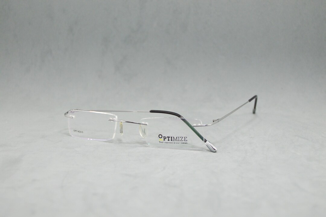 Rimless Eyeglasses Optimize M24 Spain. NOS. Unworn. Rectangular Unisex ...